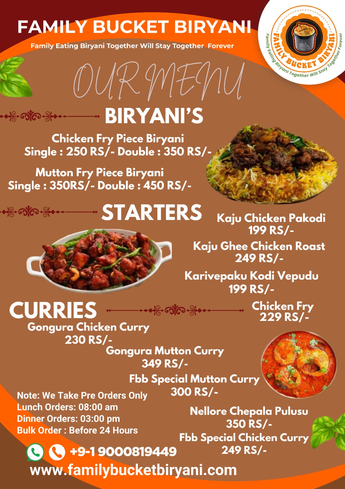 Our Menu - familybucketbiryani
